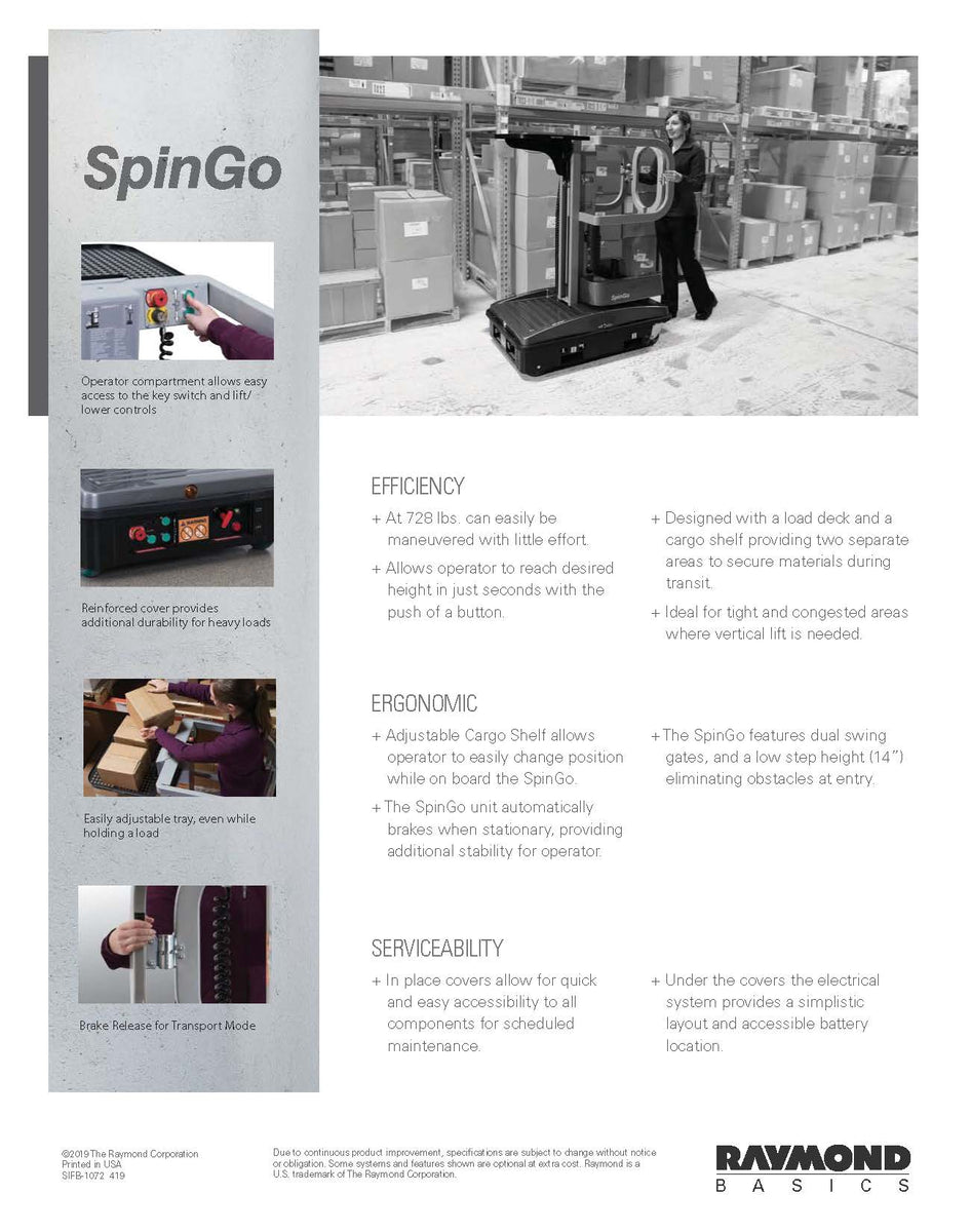 SpinGo Warehouse Lifts Single Man Lift Call for pricing and option ...